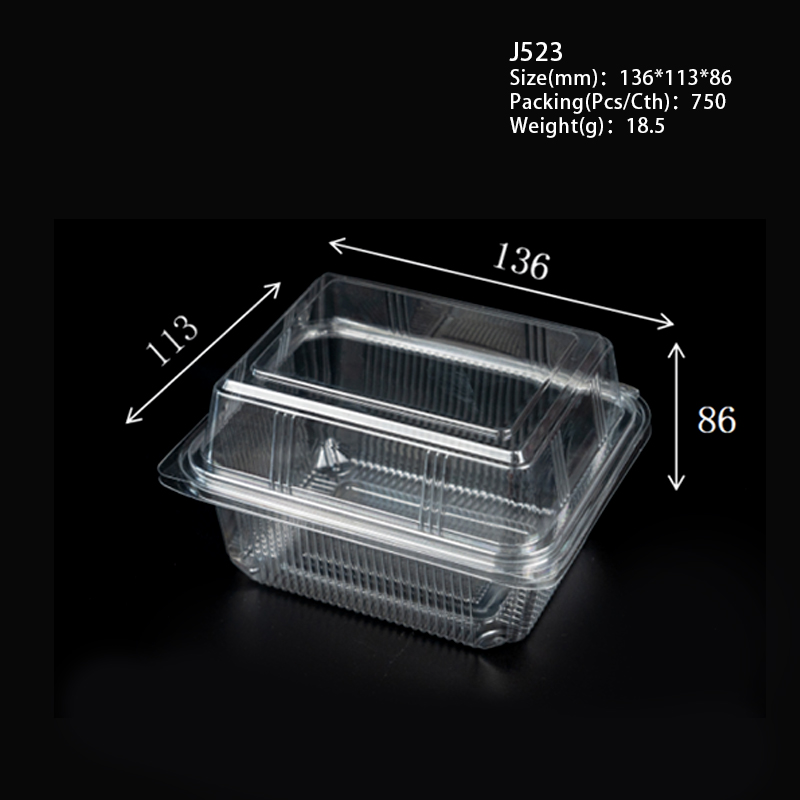 Cake food dessert hinge box plastic box - briwellpack