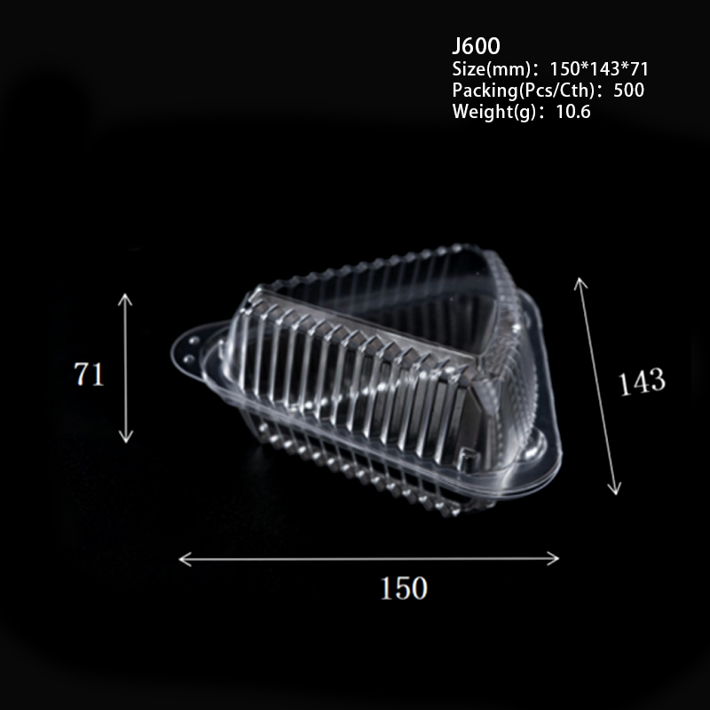 Triangular cake food dessert hinge box plastic box - briwellpack