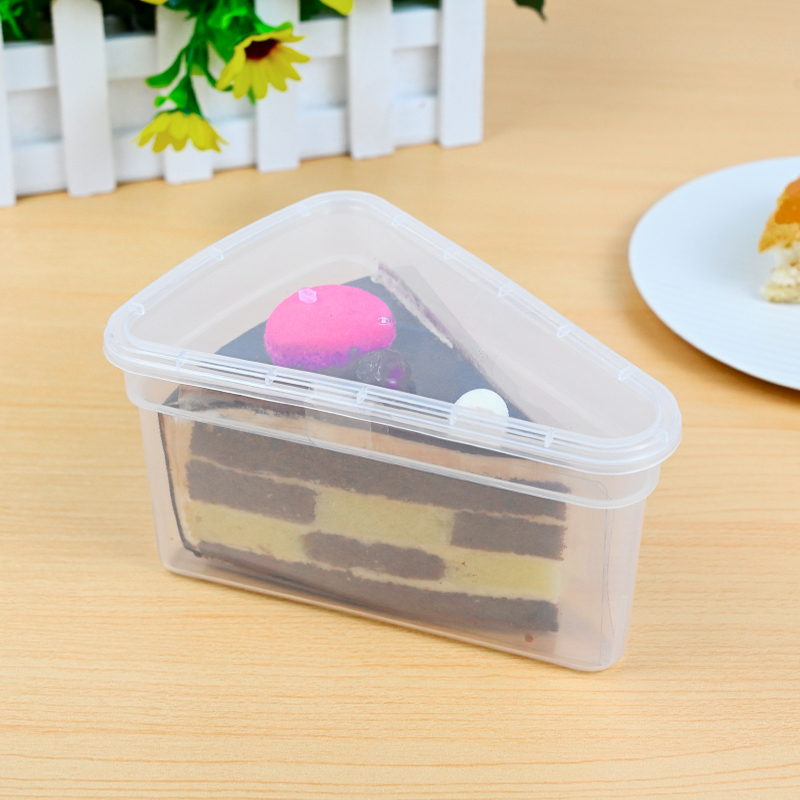 Injection molded sandwich triangular cake dessert pastry packaging box ...