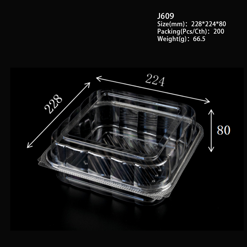 transparent PET pastry clamshell hinged box - briwellpack