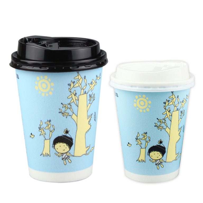 Disposable Hot Beverage Paper Coffee Cups with Lids - briwellpack